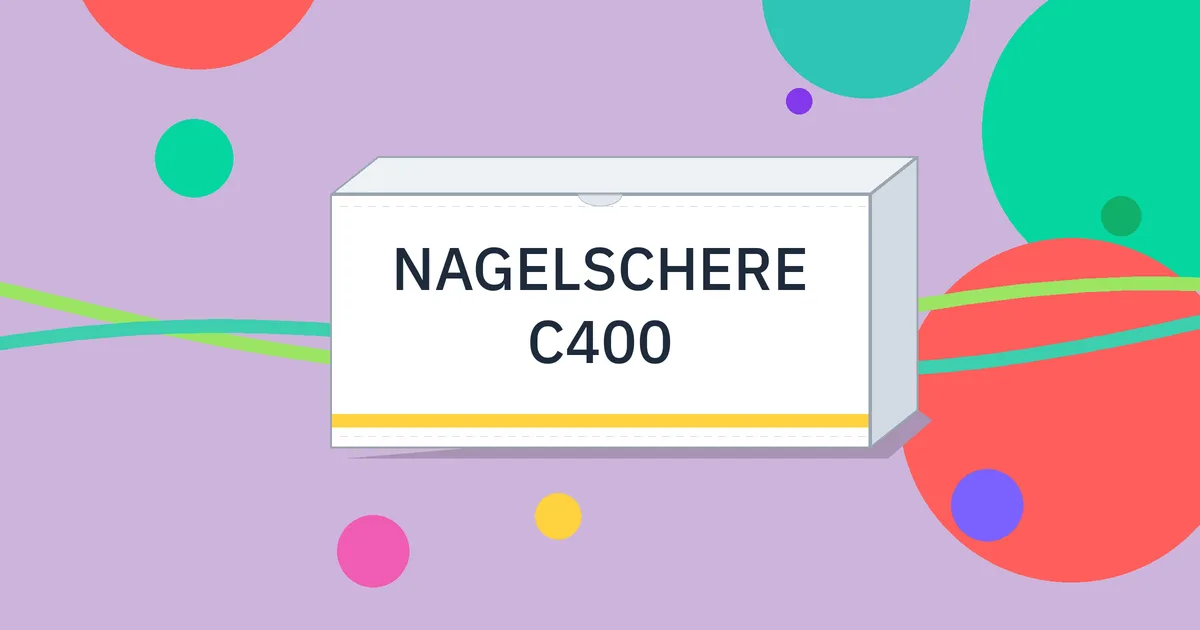Symbolbild: Packung mit der Aufschrift NAGELSCHERE C400 (PZN 01451756) – Verfügbarkeit und Bezug in Apotheken in Frankfurt am Main