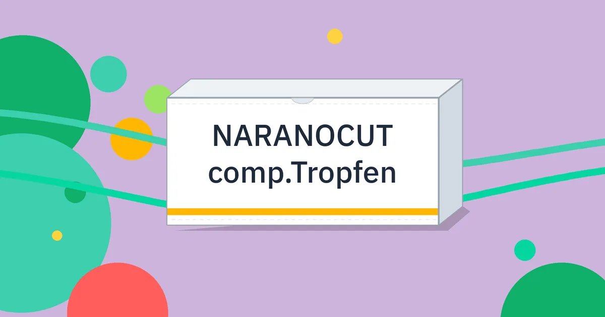 Symbolbild: Packung mit der Aufschrift NARANOCUT comp.Tropfen (PZN 00435614) – Verfügbarkeit und Bezug in Apotheken in Frankfurt am Main