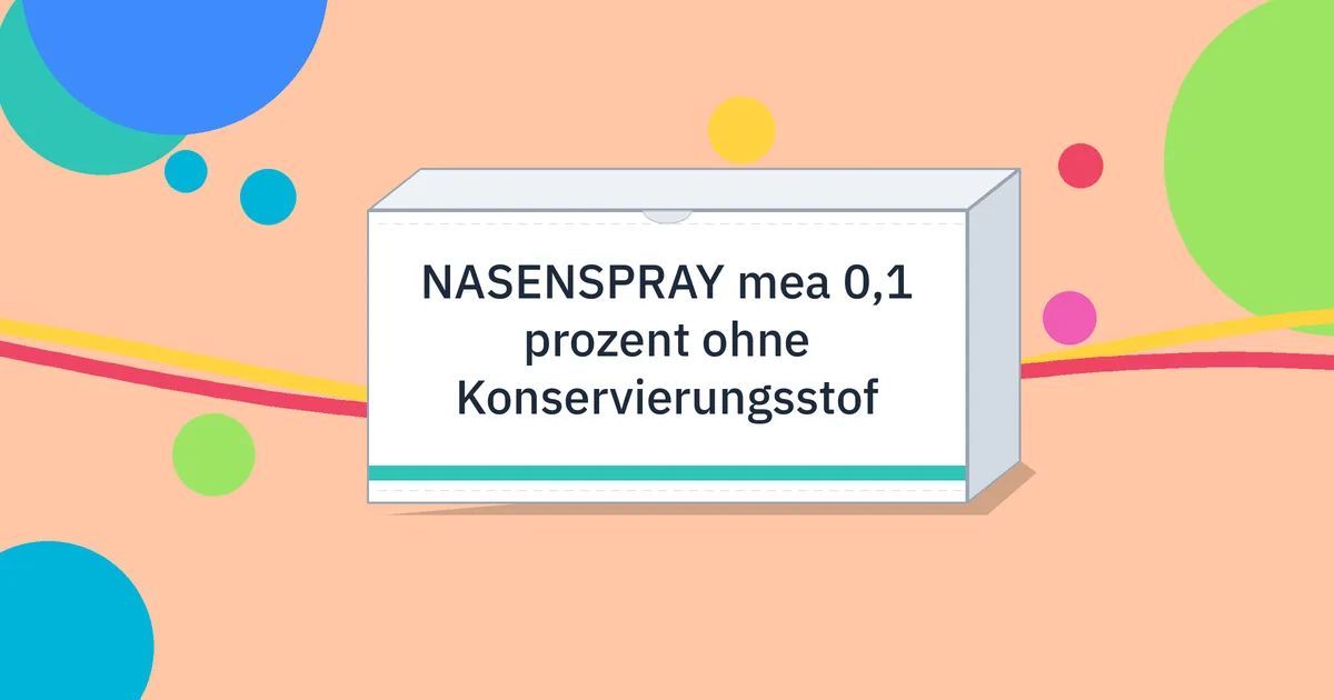 Symbolbild: Packung mit der Aufschrift NASENSPRAY mea 0,1 prozent ohne Konservierungsstof (PZN 19492856) – Verfügbarkeit und Bezug in Apotheken in Frankfurt am Main