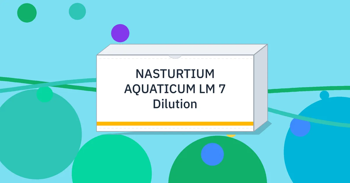 Symbolbild: Packung mit der Aufschrift NASTURTIUM AQUATICUM LM 7 Dilution (PZN 13616257) – Verfügbarkeit und Bezug in Apotheken in Frankfurt am Main
