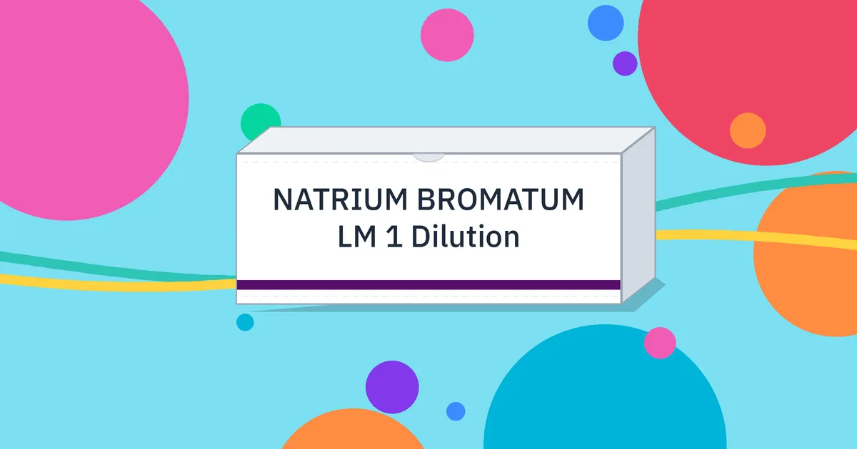 Symbolbild: Packung mit der Aufschrift NATRIUM BROMATUM LM 1 Dilution (PZN 12961087) – Verfügbarkeit und Bezug in Apotheken in Frankfurt am Main
