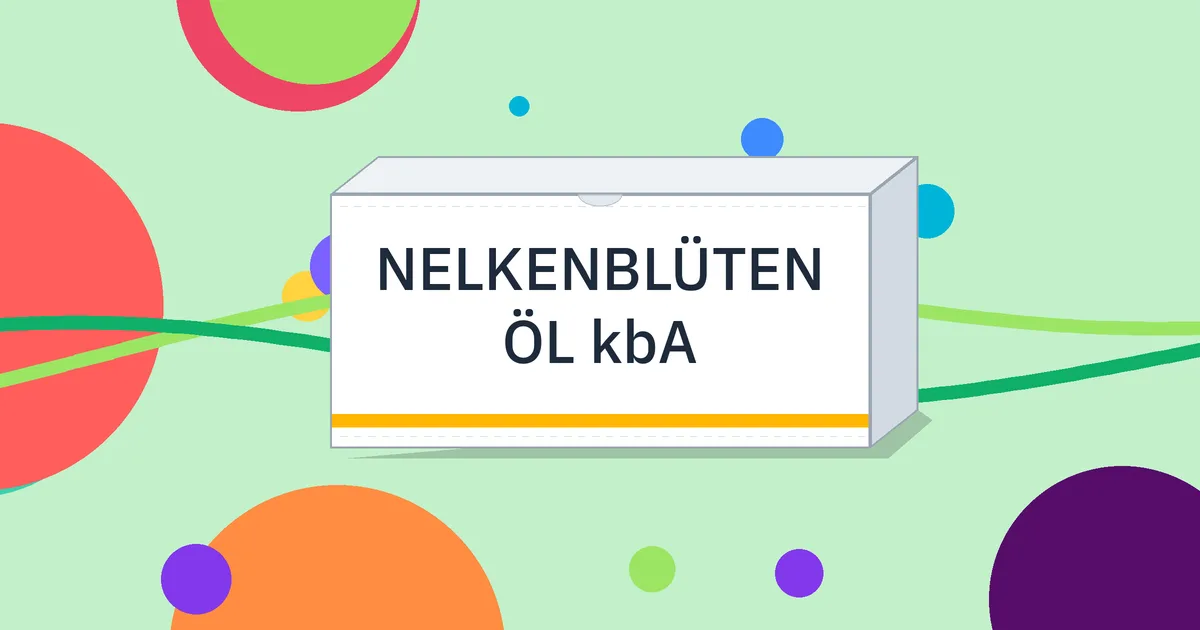 Symbolbild: Packung mit der Aufschrift NELKENBLÜTEN ÖL kbA (PZN 06871983) – Verfügbarkeit und Bezug in Apotheken in Frankfurt am Main