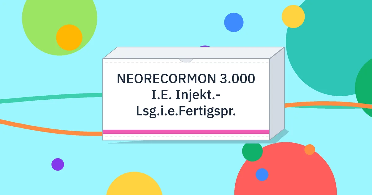 Symbolbild: Packung mit der Aufschrift NEORECORMON 3.000 I.E. Injekt.-Lsg.i.e.Fertigspr. (PZN 16136629) – Verfügbarkeit und Bezug in Apotheken in Frankfurt am Main