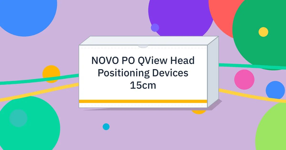 Symbolbild: Packung mit der Aufschrift NOVO PO QView Head Positioning Devices 15cm (PZN 18471591) – Verfügbarkeit und Bezug in Apotheken in Frankfurt am Main