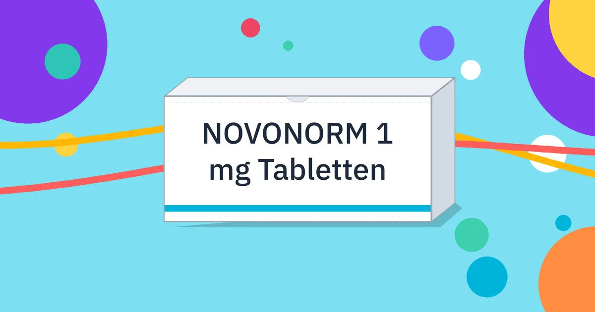 Symbolbild: Packung mit der Aufschrift NOVONORM 1 mg Tabletten (PZN 01578267) – Verfügbarkeit und Bezug in Apotheken in Frankfurt am Main