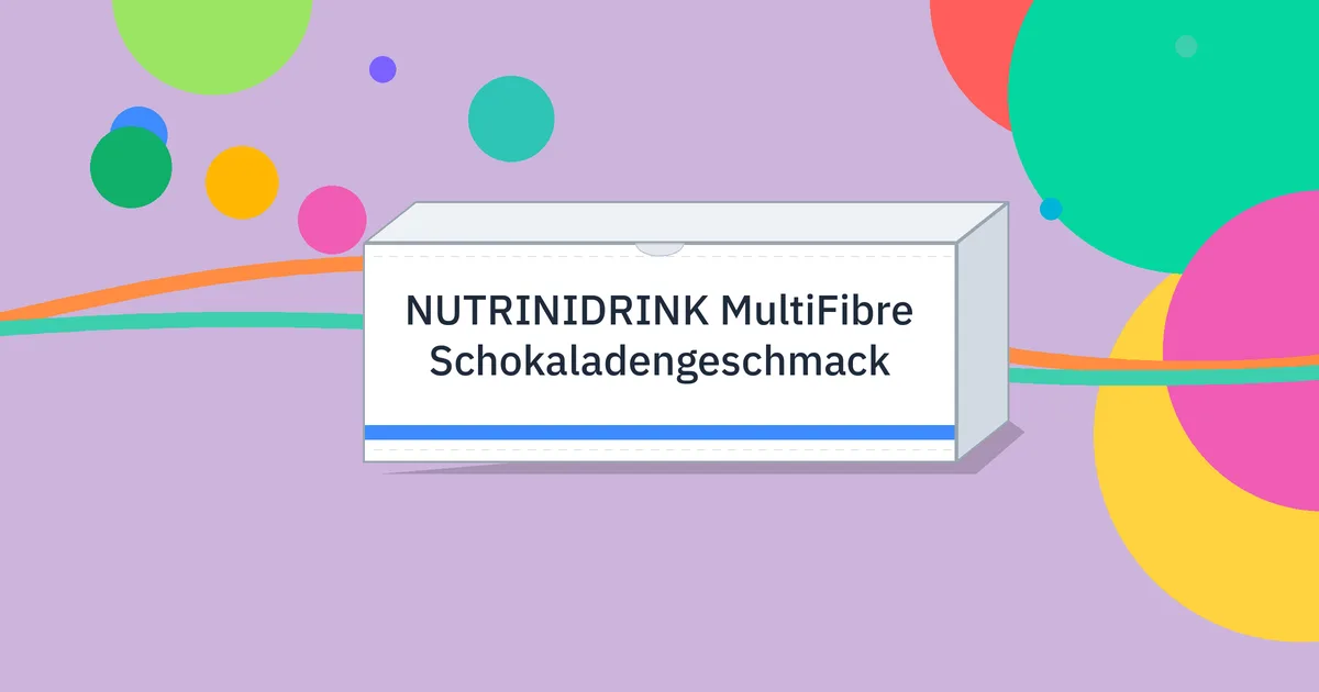 Symbolbild: Packung mit der Aufschrift NUTRINIDRINK MultiFibre Schokaladengeschmack (PZN 06333599) – Verfügbarkeit und Bezug in Apotheken in Frankfurt am Main