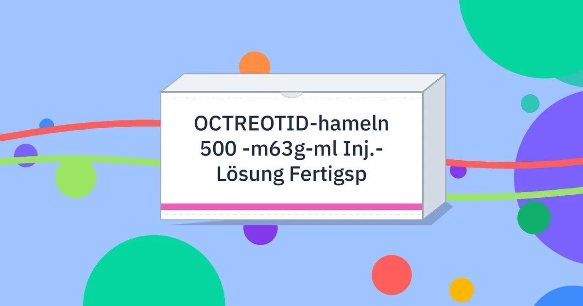 Symbolbild: Packung mit der Aufschrift OCTREOTID-hameln 500 -m63g-ml Inj.-Lösung Fertigsp (PZN 08820300) – Verfügbarkeit und Bezug in Apotheken in Frankfurt am Main