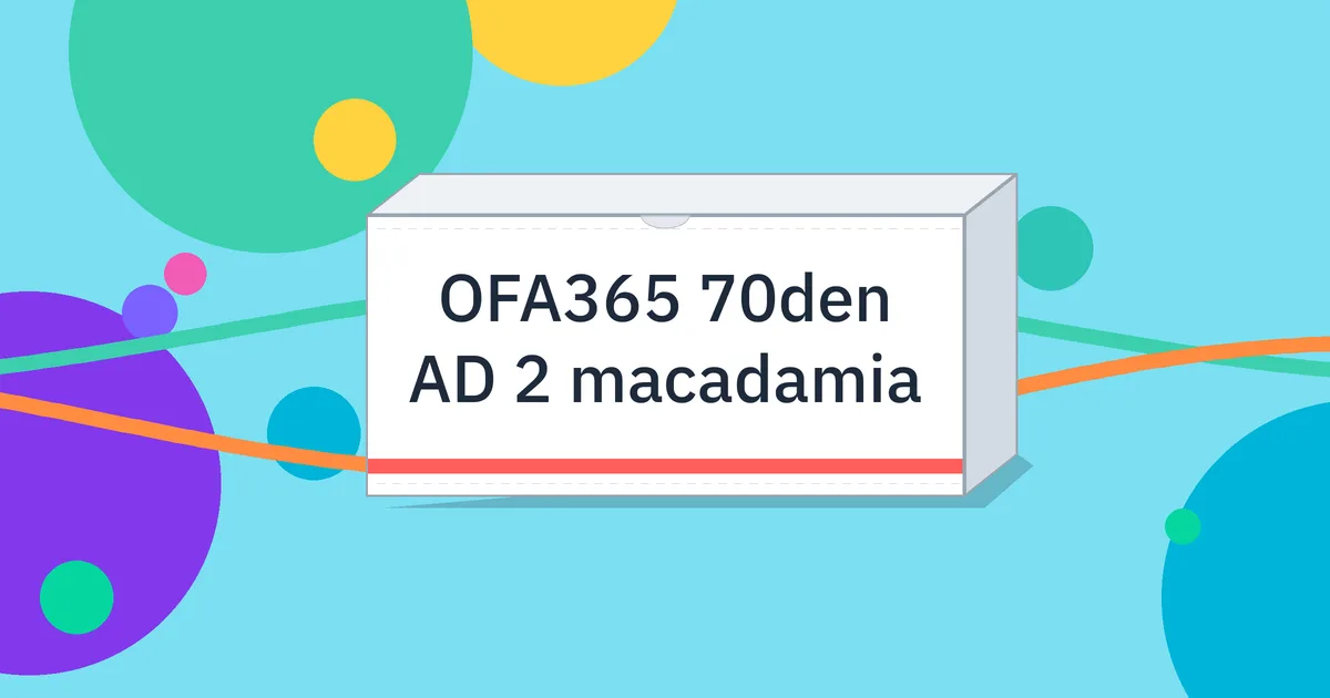 Symbolbild: Packung mit der Aufschrift OFA365 70den AD 2 macadamia (PZN 16721931) – Verfügbarkeit und Bezug in Apotheken in Frankfurt am Main