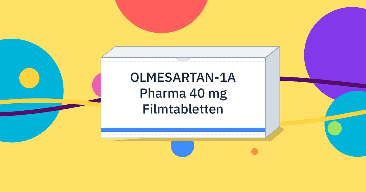 Symbolbild: Packung mit der Aufschrift OLMESARTAN-1A Pharma 40 mg Filmtabletten (PZN 12408568) – Verfügbarkeit und Bezug in Apotheken in Frankfurt am Main