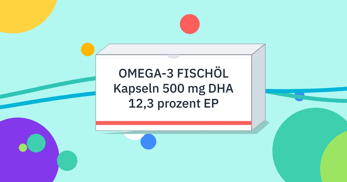 Symbolbild: Packung mit der Aufschrift OMEGA-3 FISCHÖL Kapseln 500 mg DHA 12,3 prozent EP (PZN 13887996) – Verfügbarkeit und Bezug in Apotheken in Frankfurt am Main