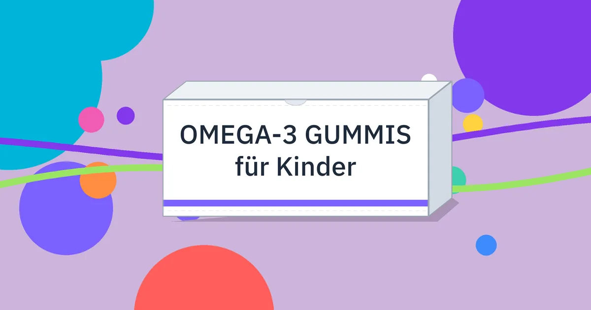 Symbolbild: Packung mit der Aufschrift OMEGA-3 GUMMIS für Kinder (PZN 18225076) – Verfügbarkeit und Bezug in Apotheken in Frankfurt am Main