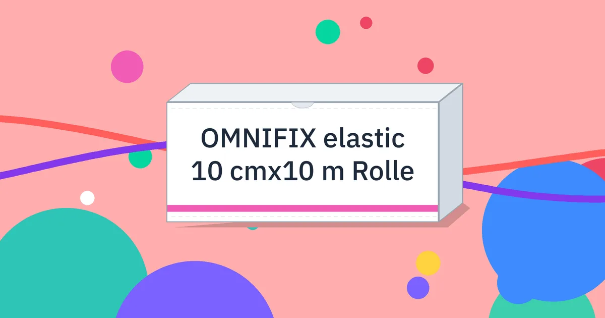 Symbolbild: Packung mit der Aufschrift OMNIFIX elastic 10 cmx10 m Rolle (PZN 18716265) – Verfügbarkeit und Bezug in Apotheken in Frankfurt am Main