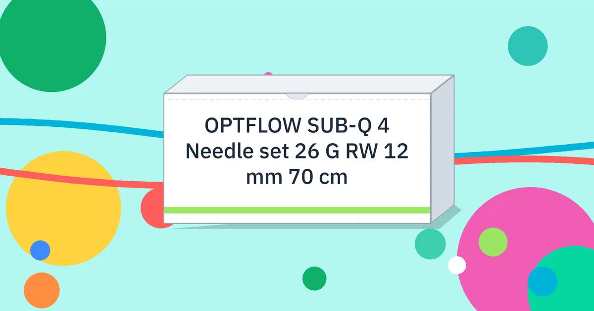 Symbolbild: Packung mit der Aufschrift OPTFLOW SUB-Q 4 Needle set 26 G RW 12 mm 70 cm (PZN 16856016) – Verfügbarkeit und Bezug in Apotheken in Frankfurt am Main