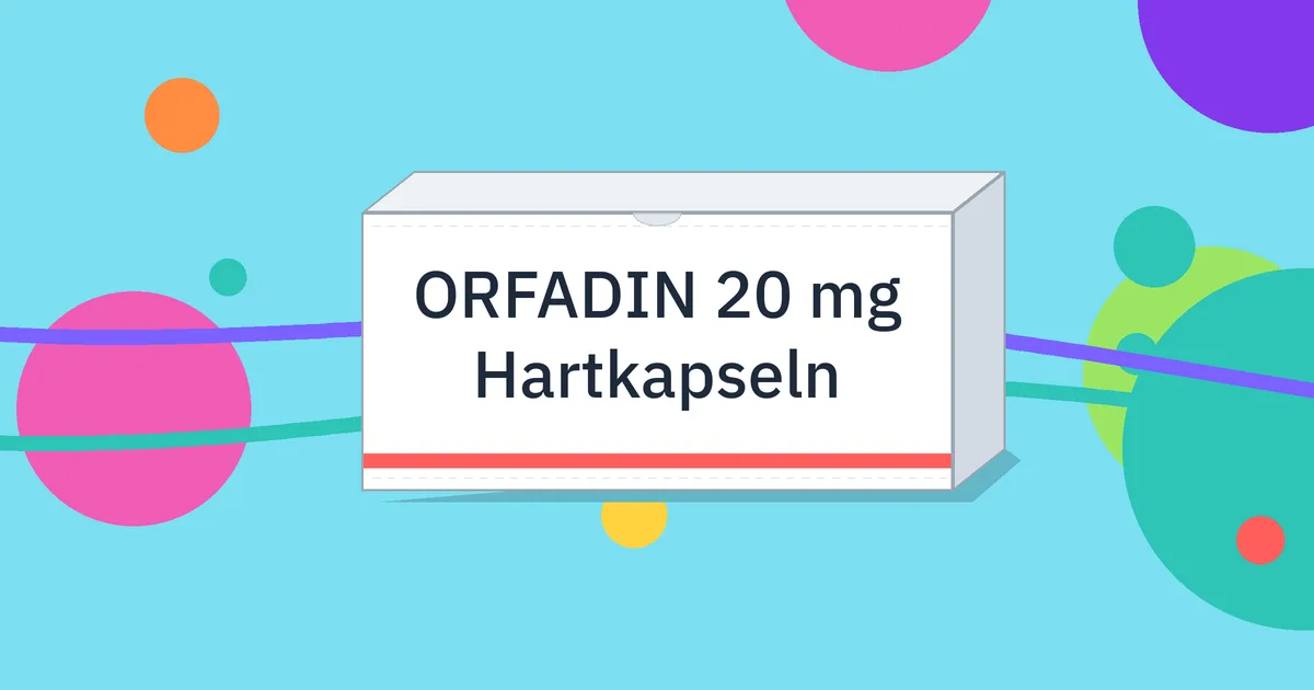 Symbolbild: Packung mit der Aufschrift ORFADIN 20 mg Hartkapseln (PZN 17526539) – Verfügbarkeit und Bezug in Apotheken in Frankfurt am Main