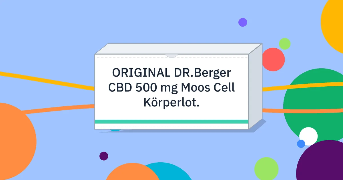 Symbolbild: Packung mit der Aufschrift ORIGINAL DR.Berger CBD 500 mg Moos Cell Körperlot. (PZN 17863159) – Verfügbarkeit und Bezug in Apotheken in Frankfurt am Main
