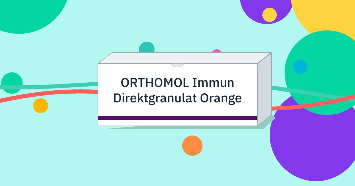 Symbolbild: Packung mit der Aufschrift ORTHOMOL Immun Direktgranulat Orange (PZN 07145977) – Verfügbarkeit und Bezug in Apotheken in Frankfurt am Main