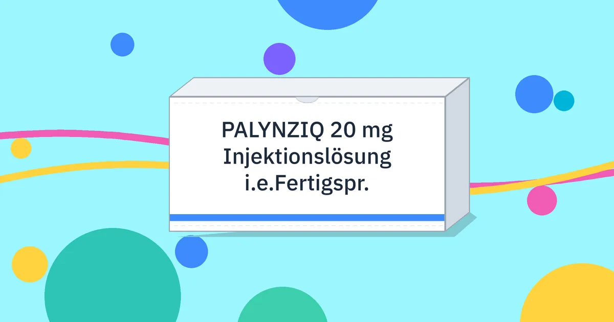 Symbolbild: Packung mit der Aufschrift PALYNZIQ 20 mg Injektionslösung i.e.Fertigspr. (PZN 15270107) – Verfügbarkeit und Bezug in Apotheken in Frankfurt am Main