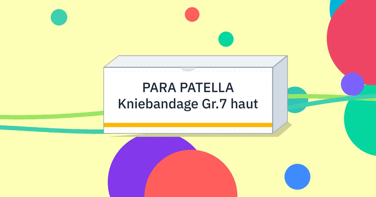 Symbolbild: Packung mit der Aufschrift PARA PATELLA Kniebandage Gr.7 haut (PZN 03317298) – Verfügbarkeit und Bezug in Apotheken in Frankfurt am Main