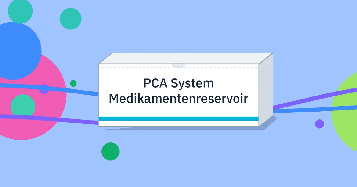 Symbolbild: Packung mit der Aufschrift PCA System Medikamentenreservoir (PZN 04482160) – Verfügbarkeit und Bezug in Apotheken in Frankfurt am Main