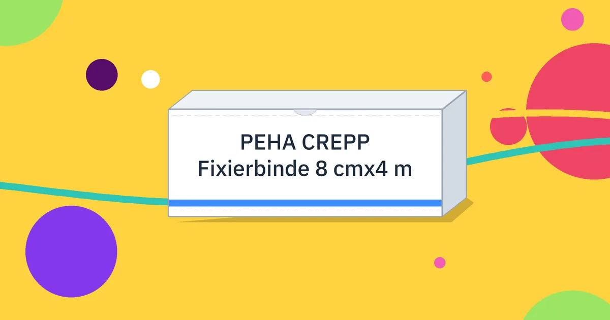 Symbolbild: Packung mit der Aufschrift PEHA CREPP Fixierbinde 8 cmx4 m (PZN 16596070) – Verfügbarkeit und Bezug in Apotheken in Frankfurt am Main