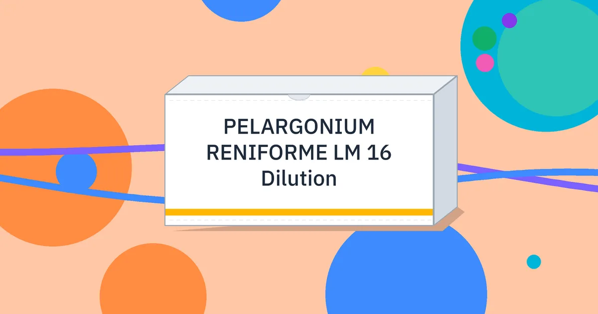 Symbolbild: Packung mit der Aufschrift PELARGONIUM RENIFORME LM 16 Dilution (PZN 13633296) – Verfügbarkeit und Bezug in Apotheken in Frankfurt am Main