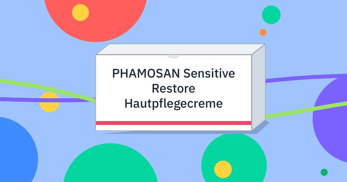 Symbolbild: Packung mit der Aufschrift PHAMOSAN Sensitive Restore Hautpflegecreme (PZN 19786776) – Verfügbarkeit und Bezug in Apotheken in Frankfurt am Main