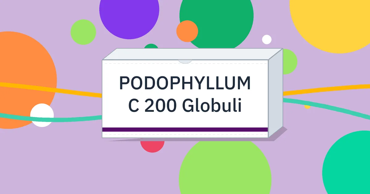 Symbolbild: Packung mit der Aufschrift PODOPHYLLUM C 200 Globuli (PZN 07177813) – Verfügbarkeit und Bezug in Apotheken in Frankfurt am Main