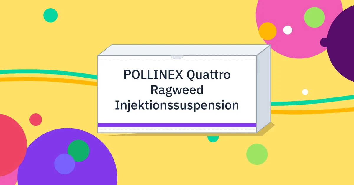 Symbolbild: Packung mit der Aufschrift POLLINEX Quattro Ragweed Injektionssuspension (PZN 13593332) – Verfügbarkeit und Bezug in Apotheken in Frankfurt am Main