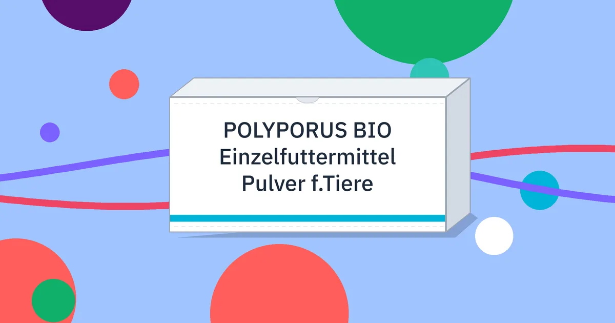 Symbolbild: Packung mit der Aufschrift POLYPORUS BIO Einzelfuttermittel Pulver f.Tiere (PZN 14890960) – Verfügbarkeit und Bezug in Apotheken in Frankfurt am Main