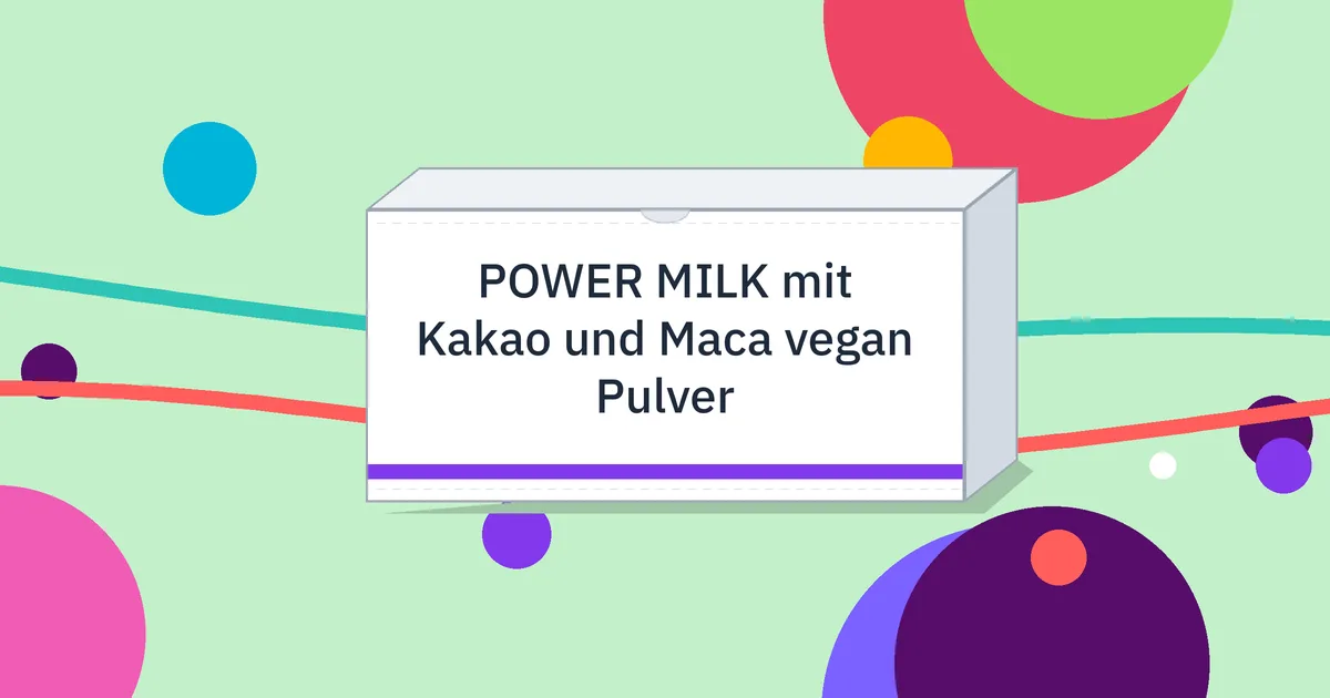 Symbolbild: Packung mit der Aufschrift POWER MILK mit Kakao und Maca vegan Pulver (PZN 16864961) – Verfügbarkeit und Bezug in Apotheken in Frankfurt am Main