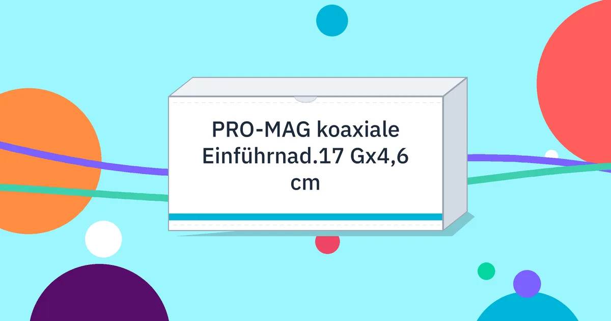 Symbolbild: Packung mit der Aufschrift PRO-MAG koaxiale Einführnad.17 Gx4,6 cm (PZN 06769115) – Verfügbarkeit und Bezug in Apotheken in Frankfurt am Main