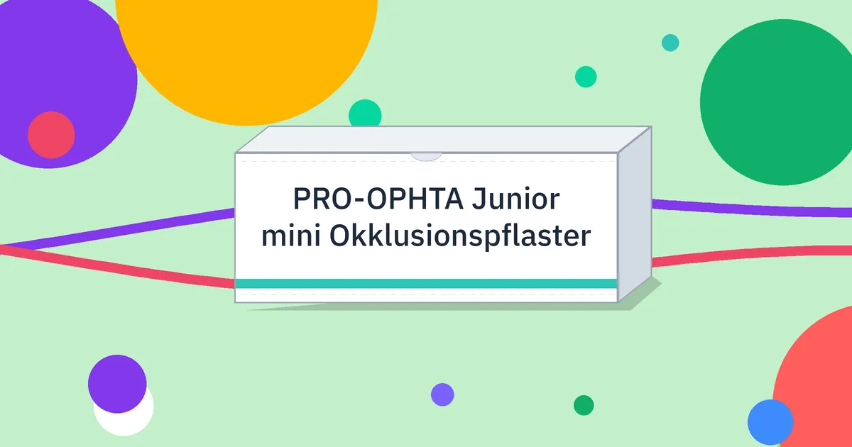 Symbolbild: Packung mit der Aufschrift PRO-OPHTA Junior mini Okklusionspflaster (PZN 12586241) – Verfügbarkeit und Bezug in Apotheken in Frankfurt am Main