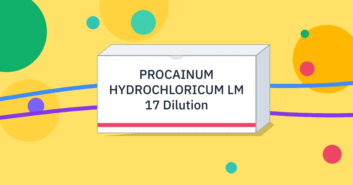 Symbolbild: Packung mit der Aufschrift PROCAINUM HYDROCHLORICUM LM 17 Dilution (PZN 13668509) – Verfügbarkeit und Bezug in Apotheken in Frankfurt am Main