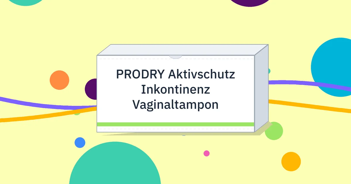 Symbolbild: Packung mit der Aufschrift PRODRY Aktivschutz Inkontinenz Vaginaltampon (PZN 07620668) – Verfügbarkeit und Bezug in Apotheken in Frankfurt am Main