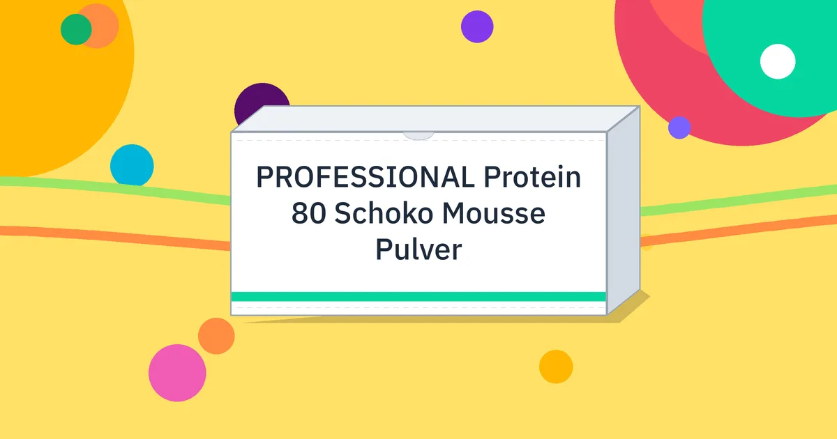Symbolbild: Packung mit der Aufschrift PROFESSIONAL Protein 80 Schoko Mousse Pulver (PZN 15261108) – Verfügbarkeit und Bezug in Apotheken in Frankfurt am Main