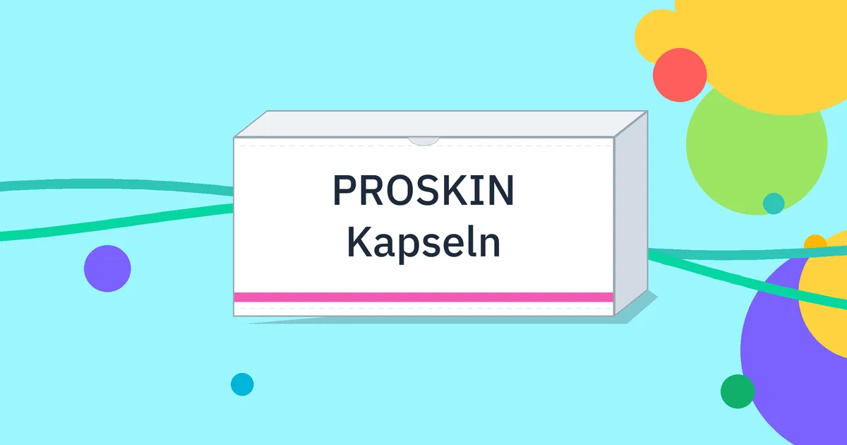 Symbolbild: Packung mit der Aufschrift PROSKIN Kapseln (PZN 19429473) – Verfügbarkeit und Bezug in Apotheken in Frankfurt am Main