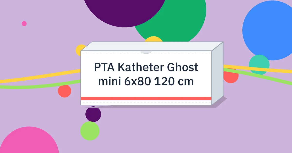 Symbolbild: Packung mit der Aufschrift PTA Katheter Ghost mini 6x80 120 cm (PZN 00144957) – Verfügbarkeit und Bezug in Apotheken in Frankfurt am Main