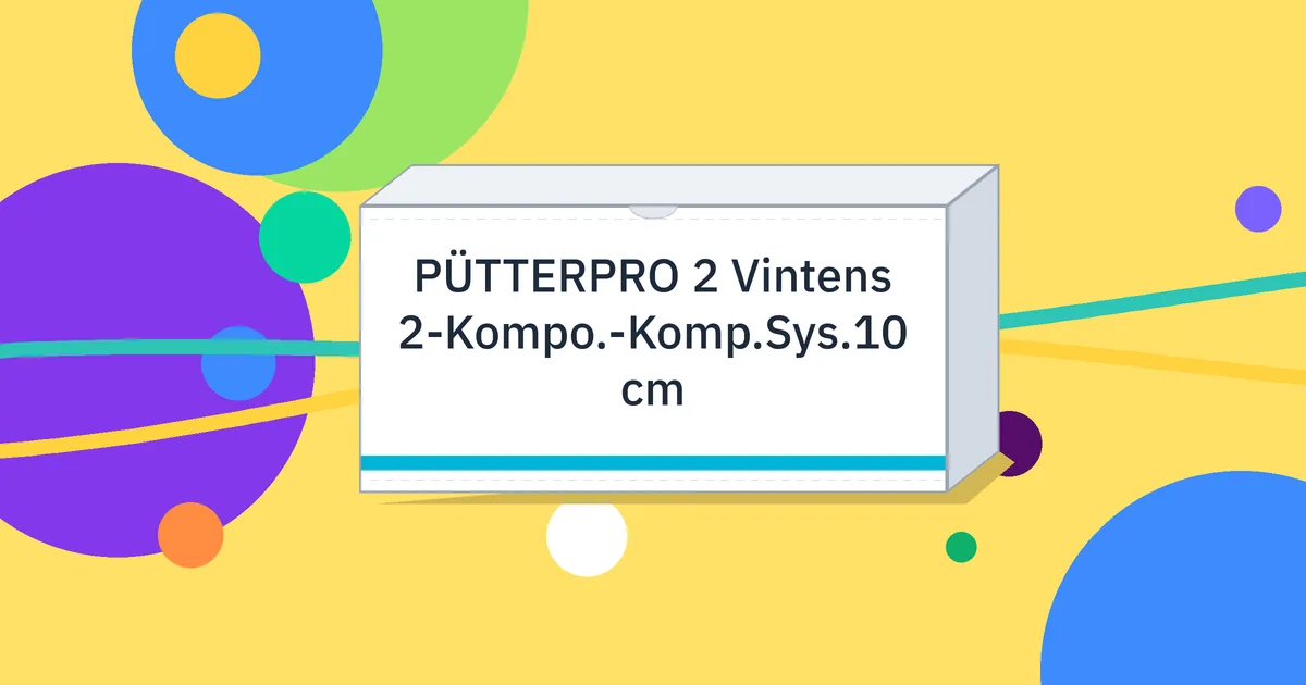 Symbolbild: Packung mit der Aufschrift PÜTTERPRO 2 Vintens 2-Kompo.-Komp.Sys.10 cm (PZN 20167469) – Verfügbarkeit und Bezug in Apotheken in Frankfurt am Main