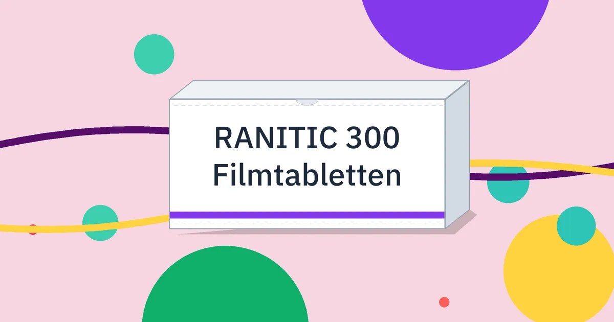 Symbolbild: Packung mit der Aufschrift RANITIC 300 Filmtabletten (PZN 07277532) – Verfügbarkeit und Bezug in Apotheken in Frankfurt am Main