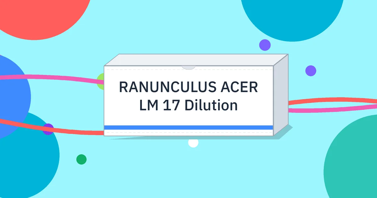 Symbolbild: Packung mit der Aufschrift RANUNCULUS ACER LM 17 Dilution (PZN 13675550) – Verfügbarkeit und Bezug in Apotheken in Frankfurt am Main
