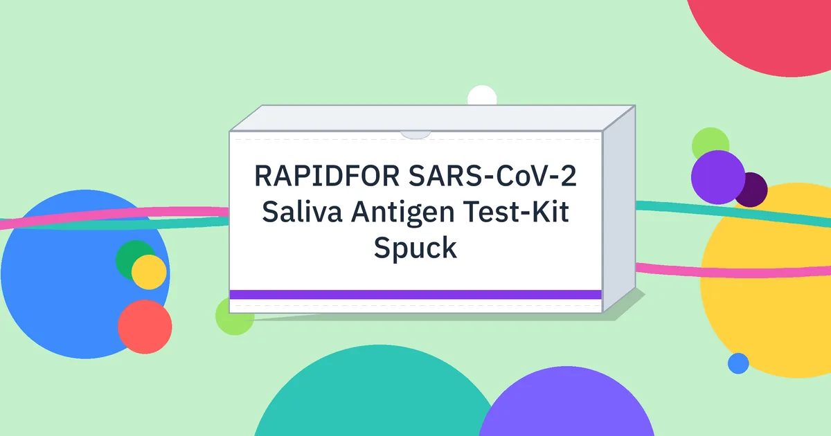 Symbolbild: Packung mit der Aufschrift RAPIDFOR SARS-CoV-2 Saliva Antigen Test-Kit Spuck (PZN 17295324) – Verfügbarkeit und Bezug in Apotheken in Frankfurt am Main