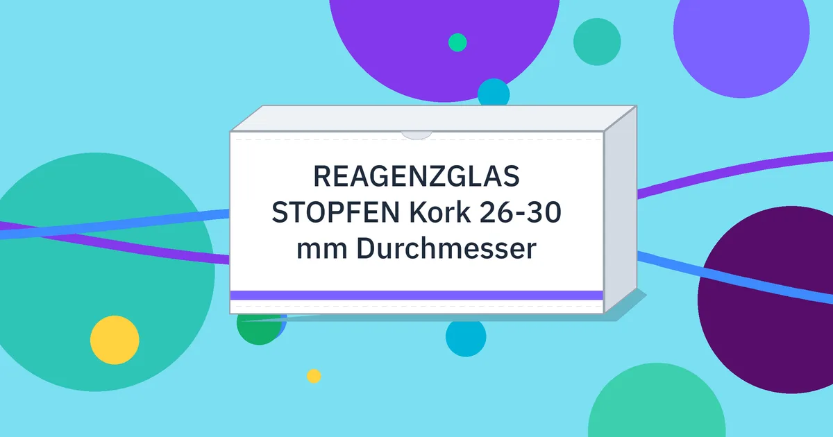 Symbolbild: Packung mit der Aufschrift REAGENZGLAS STOPFEN Kork 26-30 mm Durchmesser (PZN 09301921) – Verfügbarkeit und Bezug in Apotheken in Frankfurt am Main
