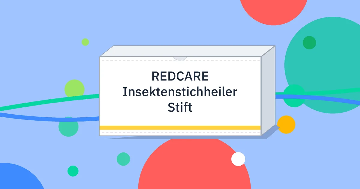Symbolbild: Packung mit der Aufschrift REDCARE Insektenstichheiler Stift (PZN 19679721) – Verfügbarkeit und Bezug in Apotheken in Frankfurt am Main