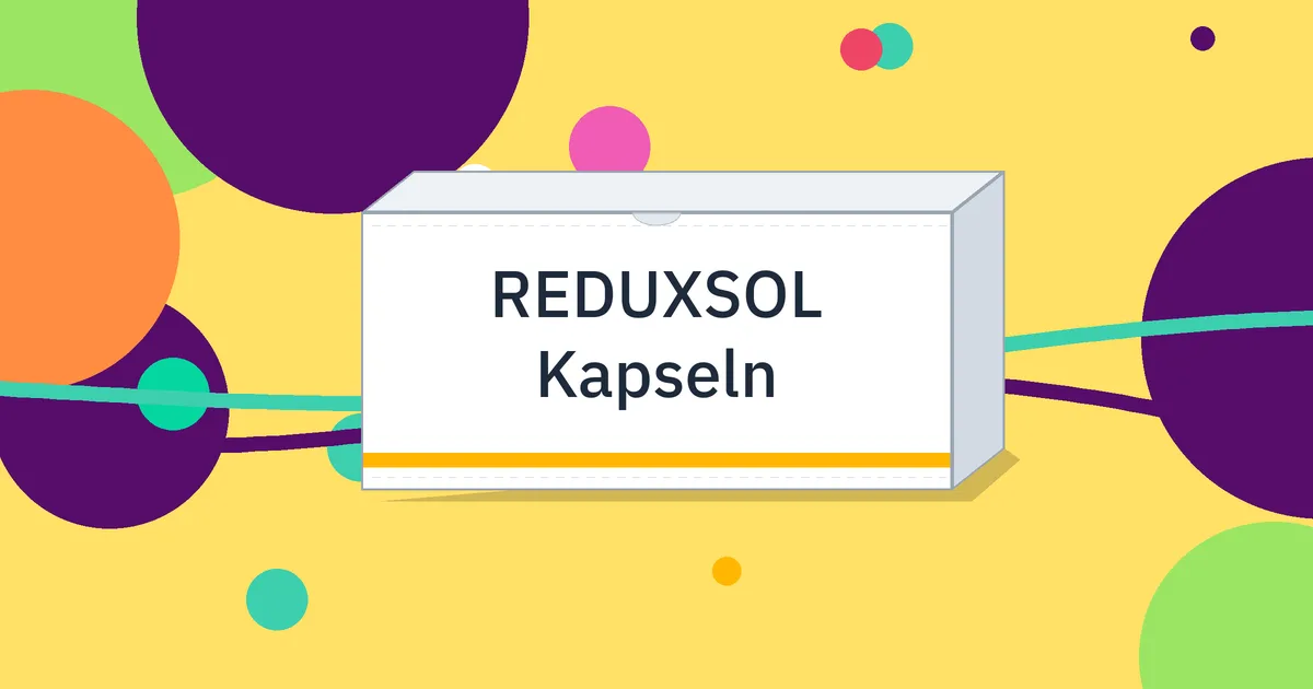 Symbolbild: Packung mit der Aufschrift REDUXSOL Kapseln (PZN 13917674) – Verfügbarkeit und Bezug in Apotheken in Frankfurt am Main