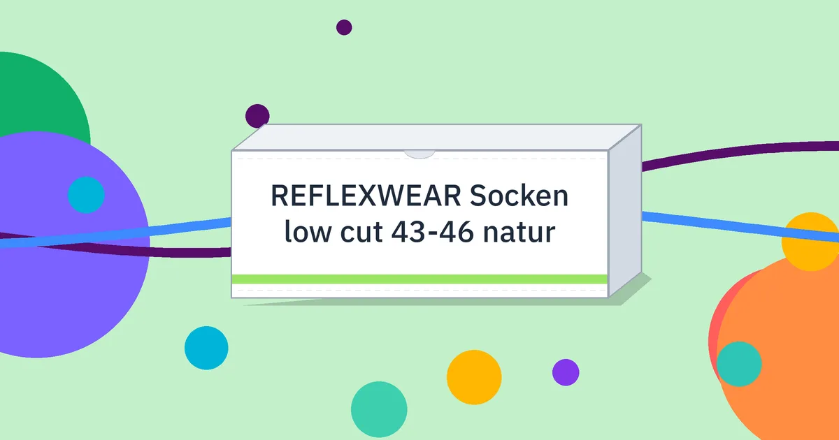 Symbolbild: Packung mit der Aufschrift REFLEXWEAR Socken low cut 43-46 natur (PZN 15736190) – Verfügbarkeit und Bezug in Apotheken in Frankfurt am Main