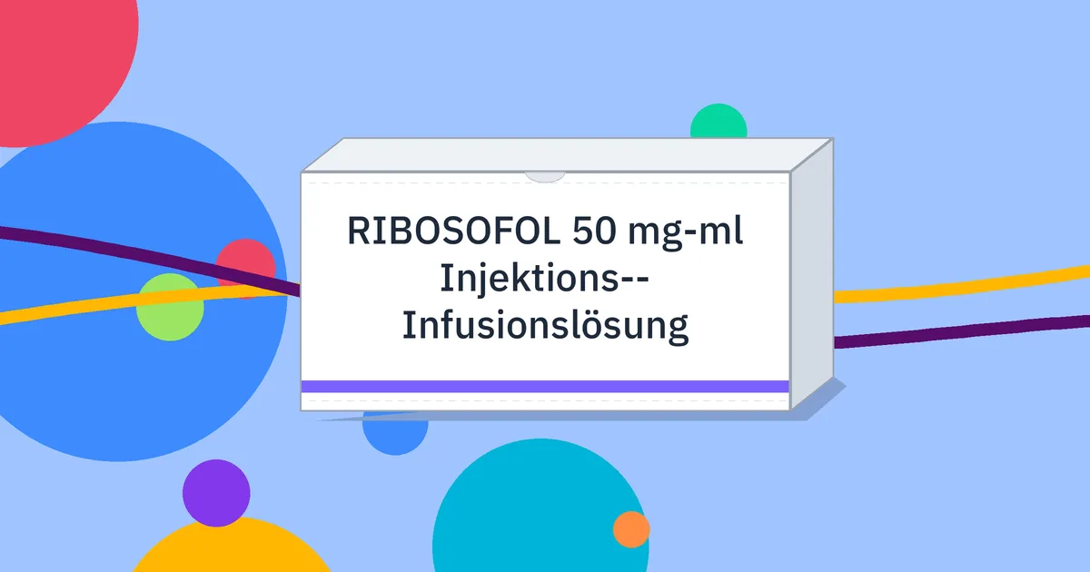 Symbolbild: Packung mit der Aufschrift RIBOSOFOL 50 mg-ml Injektions--Infusionslösung (PZN 02903657) – Verfügbarkeit und Bezug in Apotheken in Frankfurt am Main