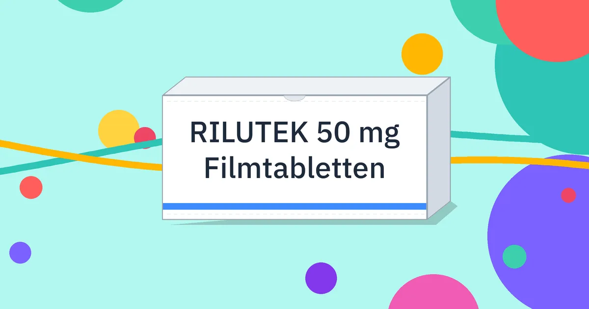 Symbolbild: Packung mit der Aufschrift RILUTEK 50 mg Filmtabletten (PZN 10989986) – Verfügbarkeit und Bezug in Apotheken in Frankfurt am Main