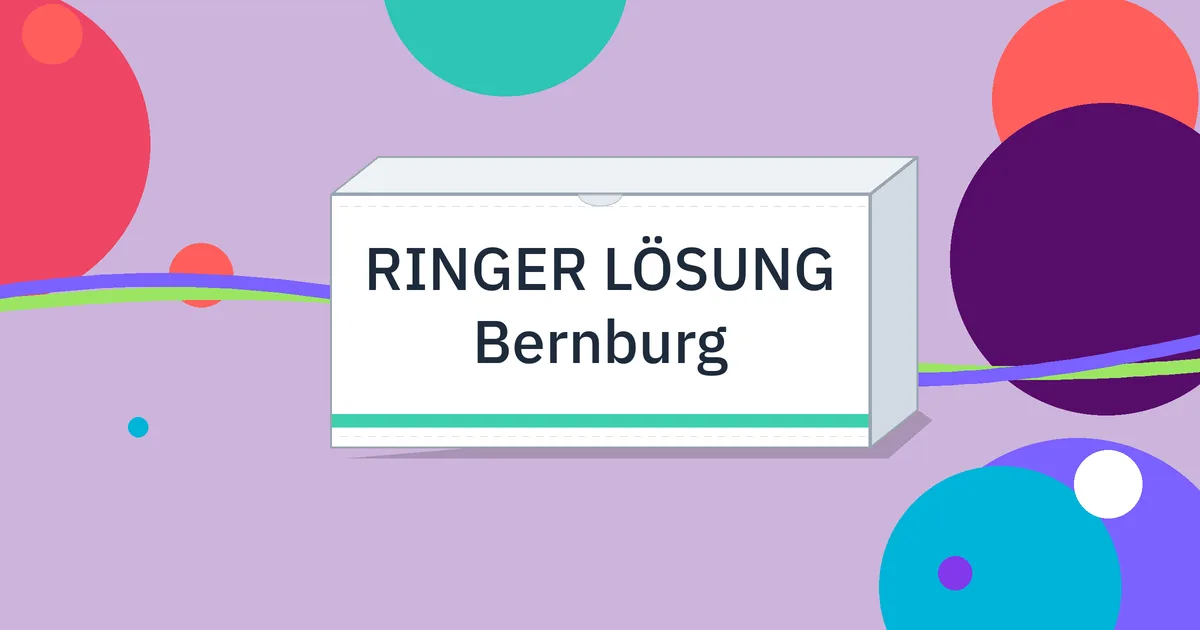 Symbolbild: Packung mit der Aufschrift RINGER LÖSUNG Bernburg (PZN 04747606) – Verfügbarkeit und Bezug in Apotheken in Frankfurt am Main