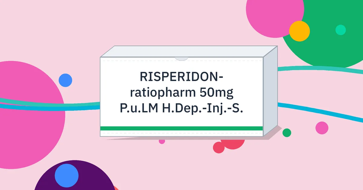 Symbolbild: Packung mit der Aufschrift RISPERIDON-ratiopharm 50mg P.u.LM H.Dep.-Inj.-S. (PZN 16233031) – Verfügbarkeit und Bezug in Apotheken in Frankfurt am Main