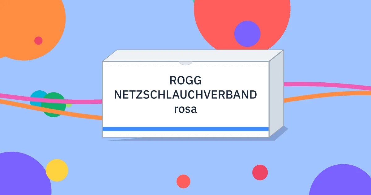 Symbolbild: Packung mit der Aufschrift ROGG NETZSCHLAUCHVERBAND rosa (PZN 10281767) – Verfügbarkeit und Bezug in Apotheken in Frankfurt am Main